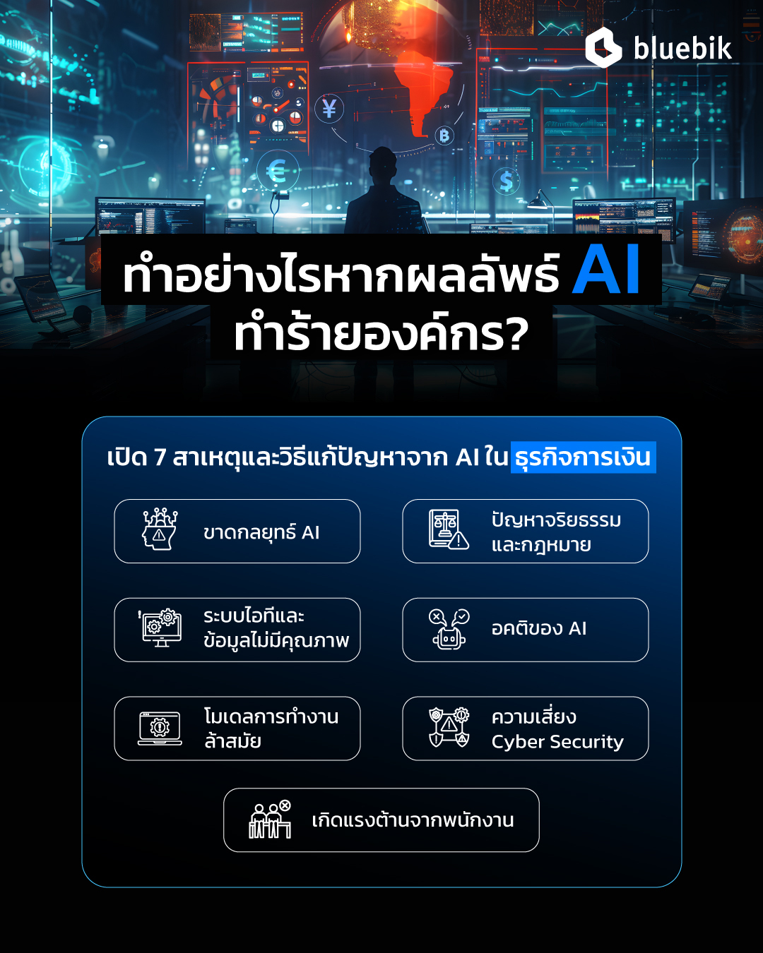 เปิด 7 สาเหตุและวิธีแก้ปัญหาจาก AI ในธุรกิจการเงิน - Bluebik